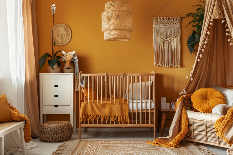 Nos idées déco pour une chambre bébé ocre